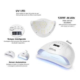 Cabine 36 Led Uv Hibrida Sun X 54w Unhas Gel Acrigel bivolt | Shopee Brasil