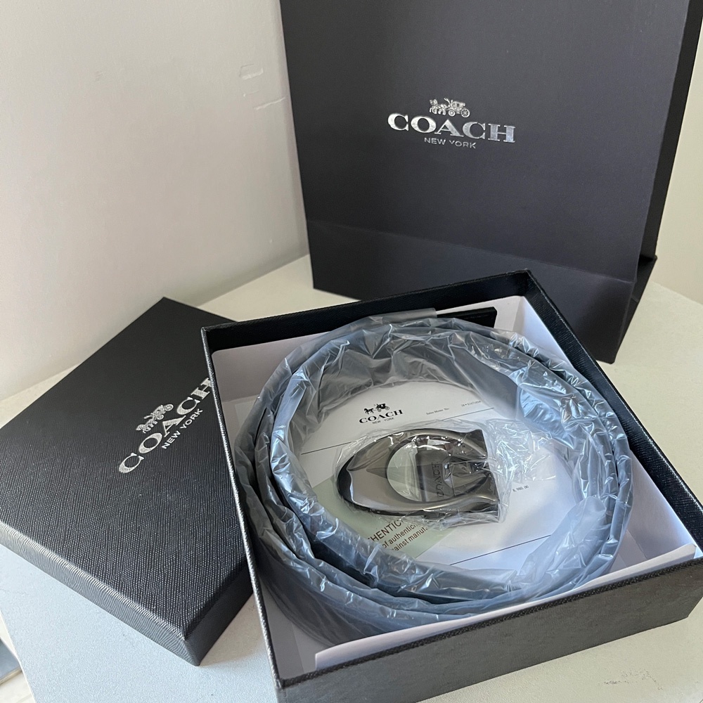 Cinto De Couro Masculino Clássico COACH De 120cm Com Caixa | Shopee Brasil