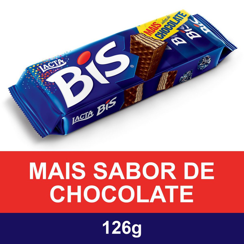 Wafer Recheio e Cobertura Chocolate ao Leite Hershey's ou Chocolate BIS ... Wafer Recheio e Cobertura Chocolate ao Leite Hershey's ou Chocolate BIS ...