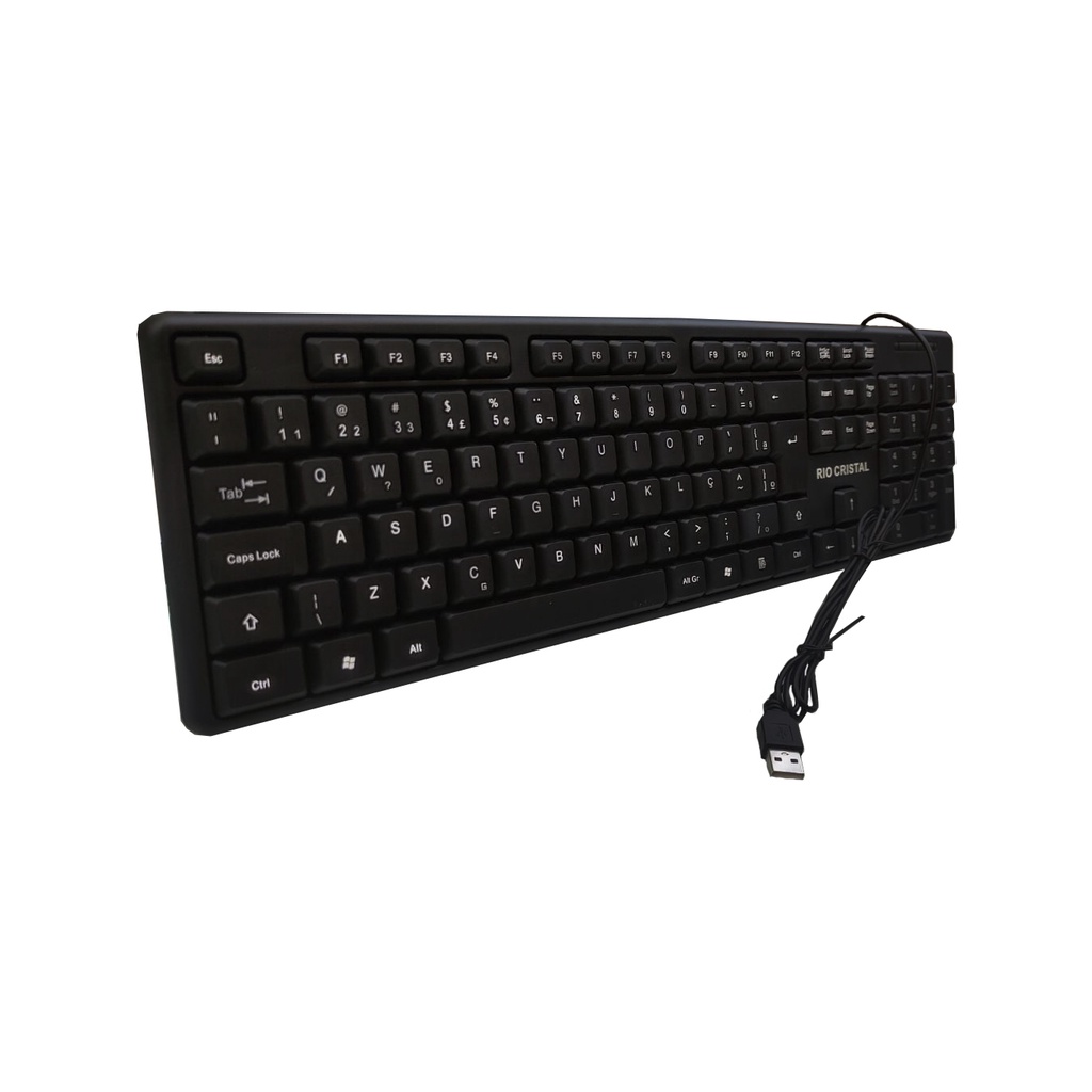 Teclado para PC Simples Confortável USB ABNT2 Preto | Shopee Brasil