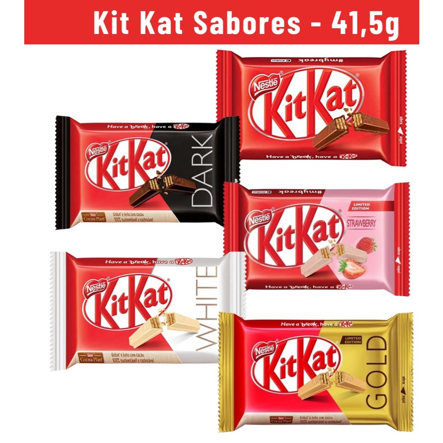 Barra de Chocolate Kit Kat varios sabores 41,5g | Shopee Brasil
