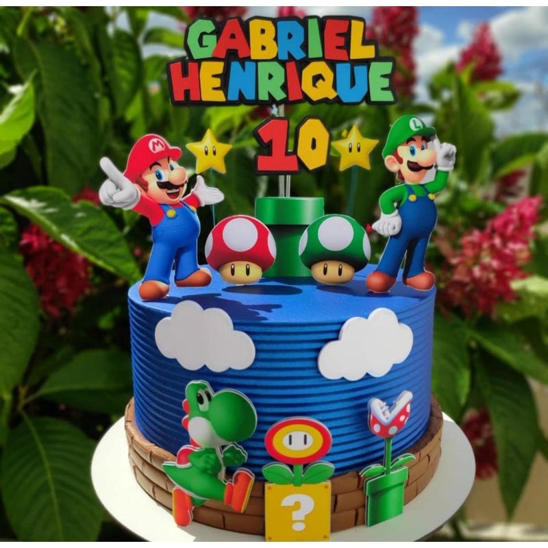 Topo bolo Super Mario | Shopee Brasil