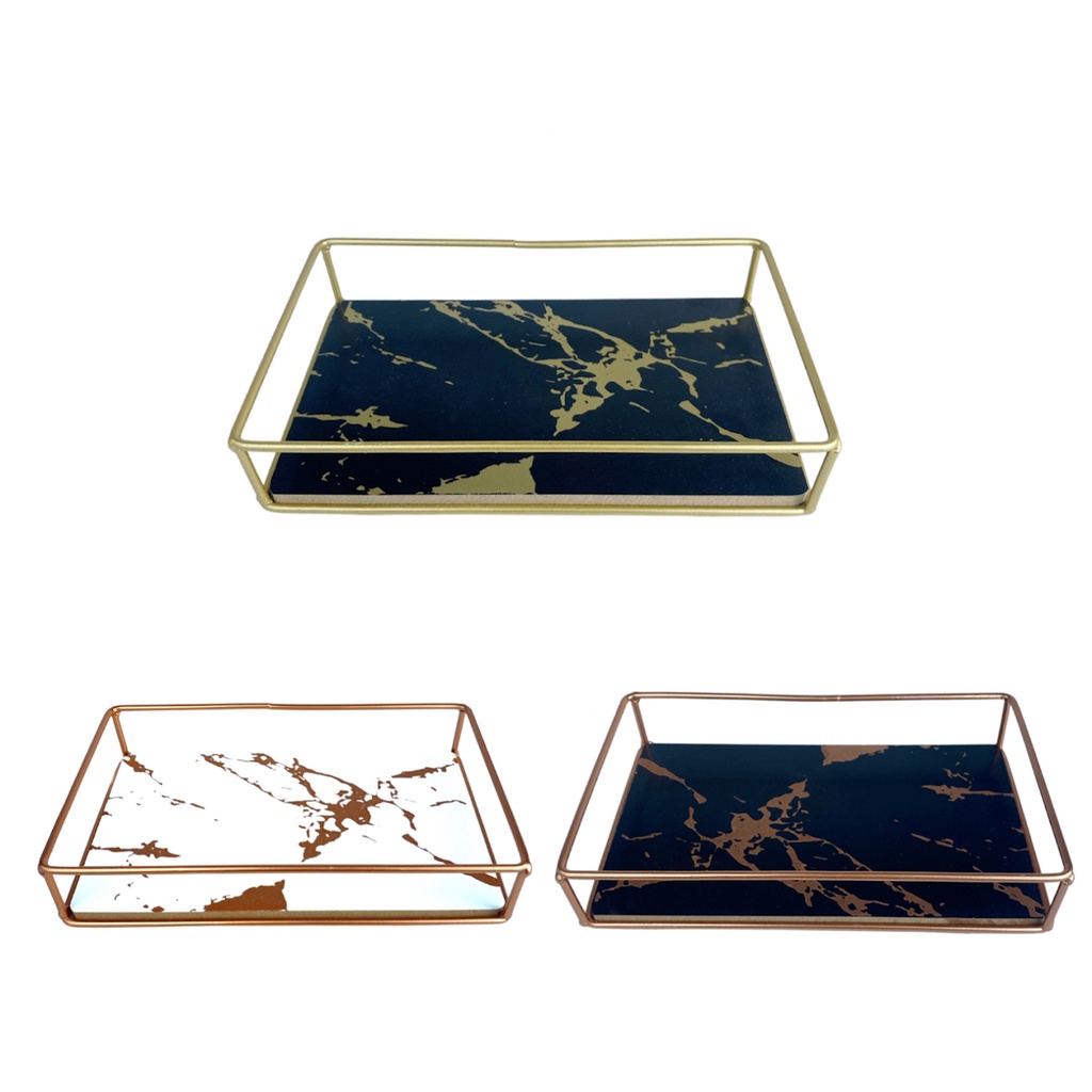 Bandeja Metal Decorativa Lavabo Banheiro Sala Rose Dourado | Shopee Brasil