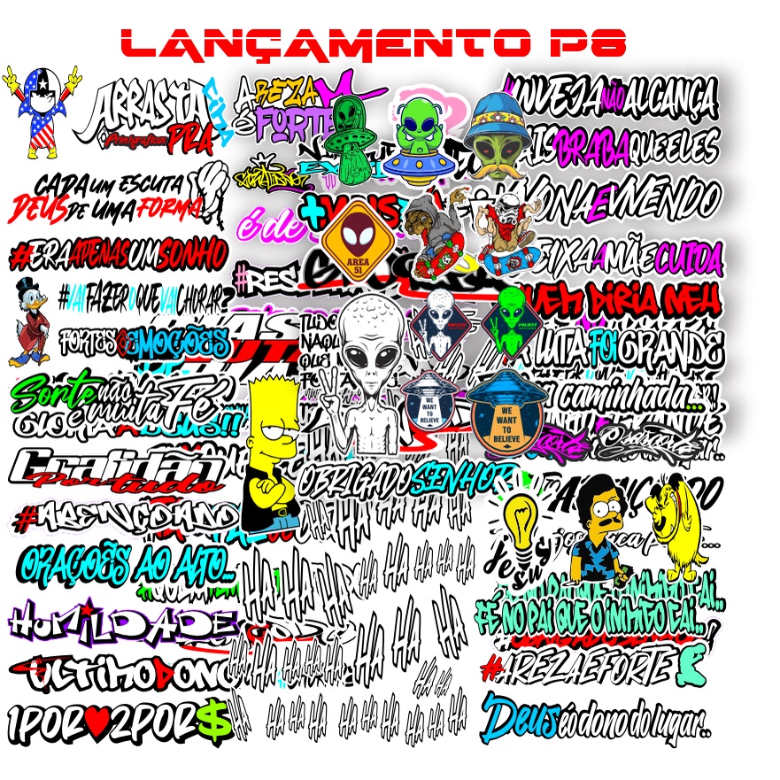 Kit 10 Cartelas P8 Adesivos Carro Moto Caminhão Bike Atacado | Shopee Brasil