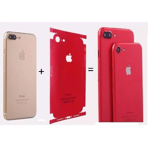 Adesivo Skin Traseira e frente Completa Red Vermelho iPhone 7 Plus / 8 ...