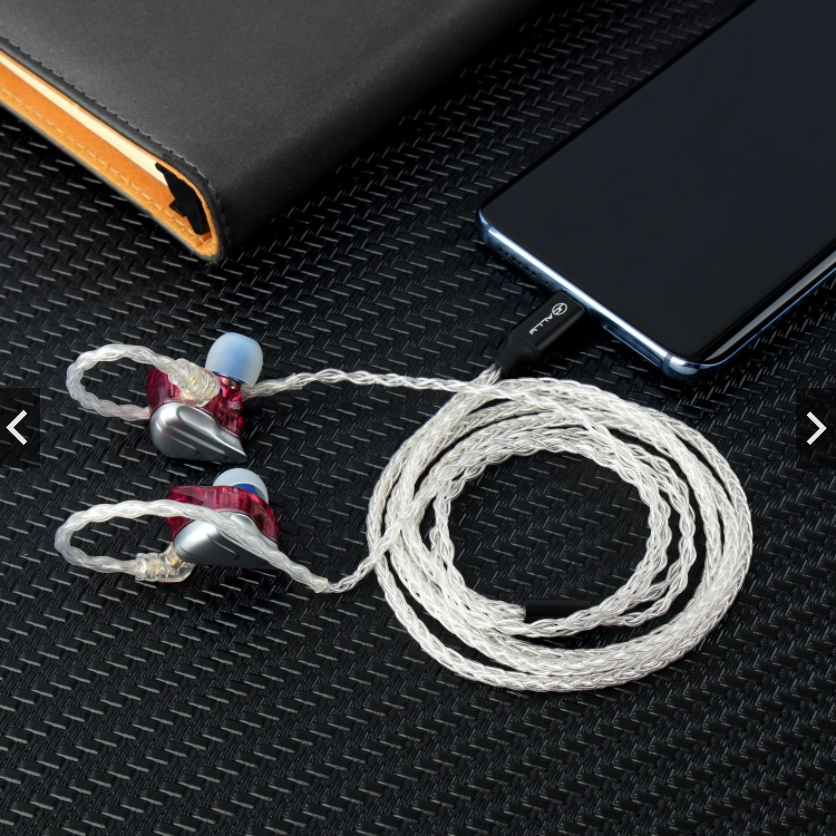 Cabo KZ Type c substituição Pino C JCALLY TC08 8 Core Silver Plated ...