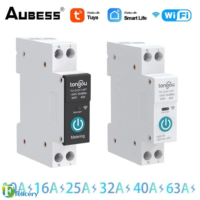 Tuya WiFi disjuntor inteligente 1P 63A Rail para casa inteligente sem ...
