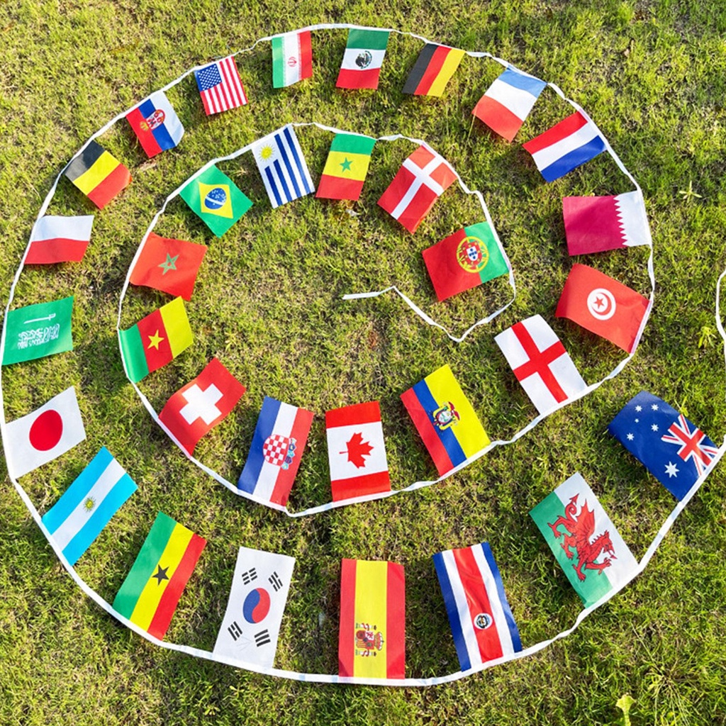 2022 Top 32 National String Flag Restaurant Bar Hall Decoration Banner ...