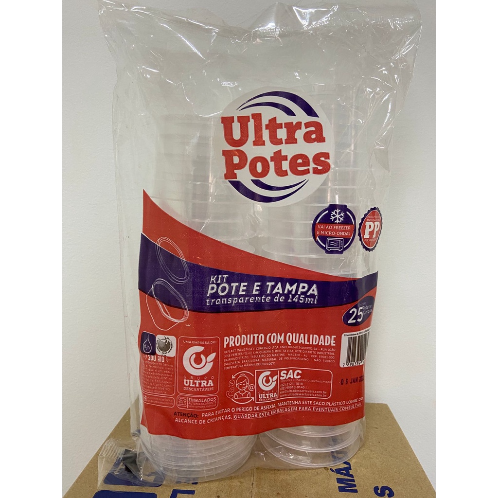KIT POTE 145ml C/25 UN REDONDO - ULTRATHERM | Shopee Brasil