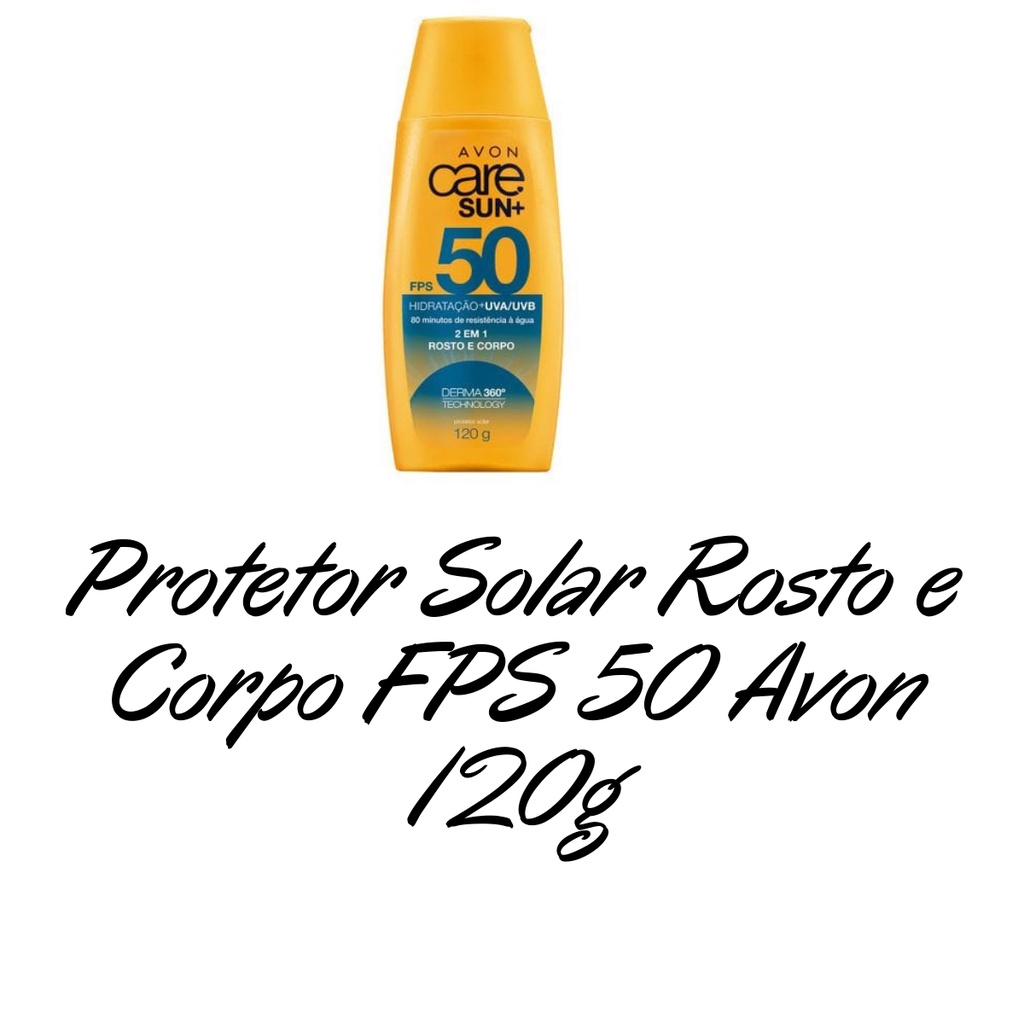 Protetor Solar 2 em 1 Rosto e Corpo FPS 50 Avon 120g | Shopee Brasil