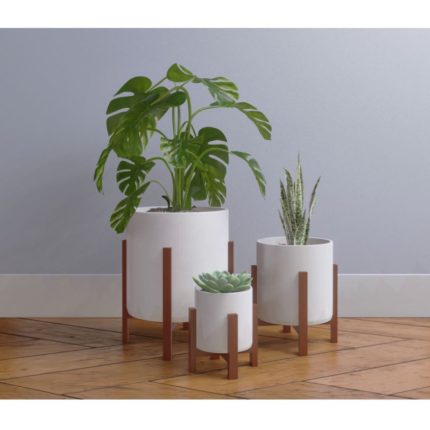 Vaso Cachepot Trio com suporte - Tamanho grande | Shopee Brasil