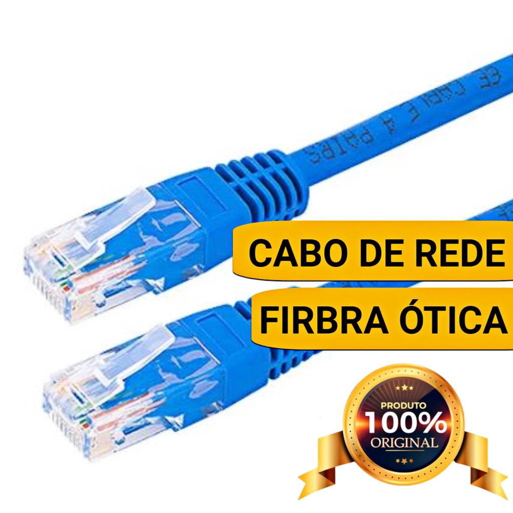 Cabo de Internet Rede Fibra Ótica 5 Metros 10 Metros 20 Metros | Shopee ...