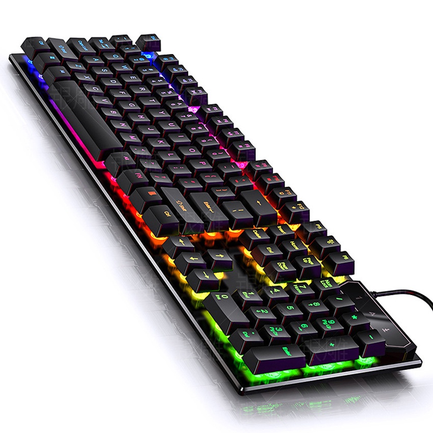 Pc Gamer Teclado Usb Led Retroiluminado Mecânica Sensação 104 Keycaps ...