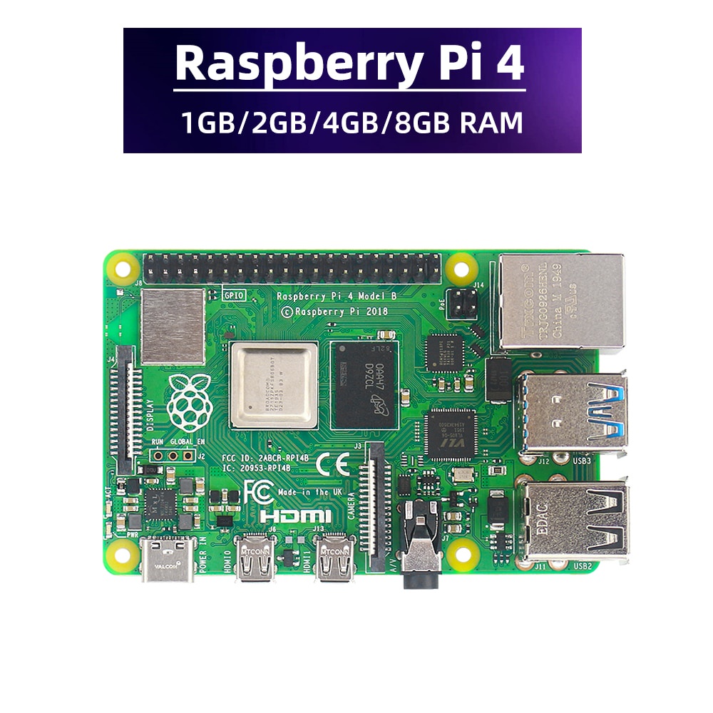 Raspberry Pi 4 Model B 1 2 4 8 GB RAM Cortex-A72 ARM v8 64-bit SoC 1.5GHz Gigabit Ethernet BLE ...