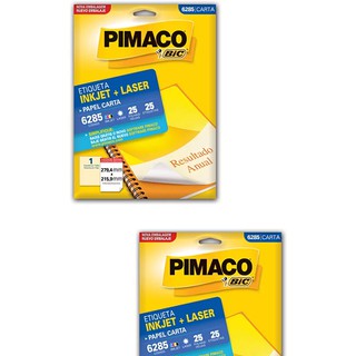 Etiqueta Pimaco Carta Inkjet+Laser 6285 com 25 folhas | Shopee Brasil