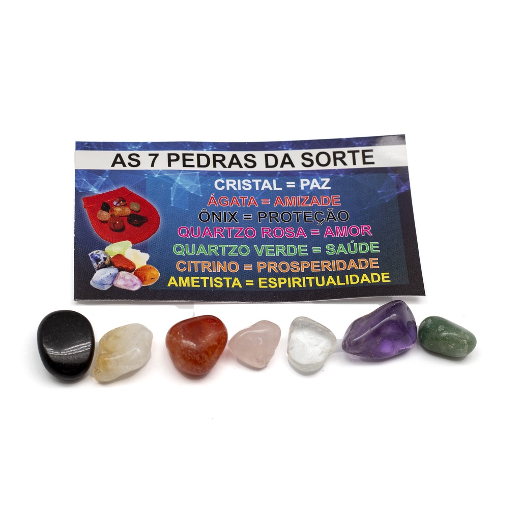Kit 7 pedras da sorte OU 7 pedras de chakras Ou Kit prosperidade Pedras ...