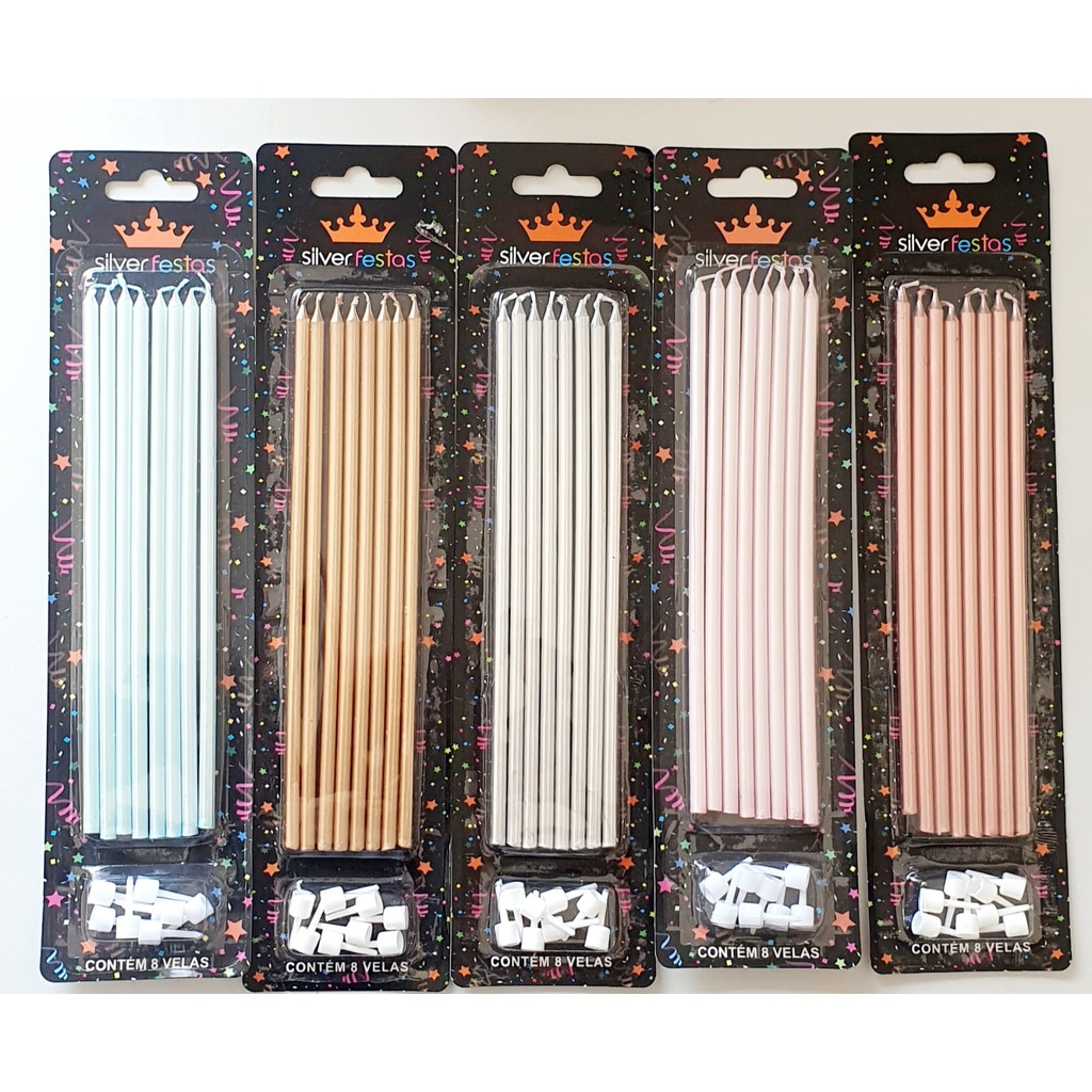 Vela Palito Metalizada Gigante C/ 8 Unidades Silver Festas | Shopee Brasil Vela Palito Metalizada Gigante C/ 8 Unidades Silver Festas | Shopee Brasil