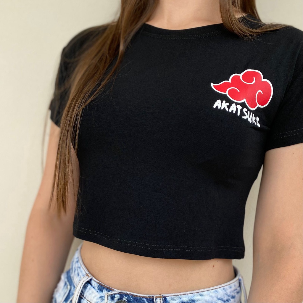 Camiseta Cropped Naruto Uzumaki Akatsuki Shippuden Geek Anime Manga ...