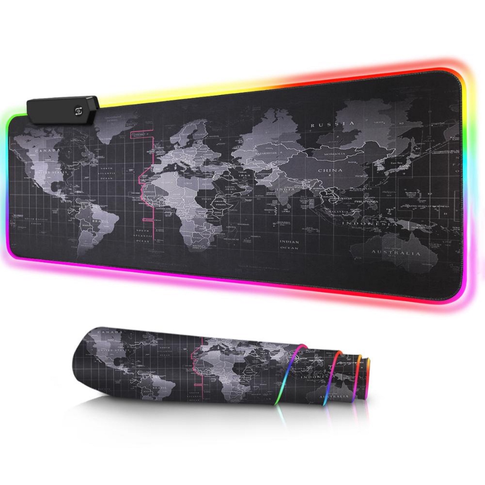 Mouse pad grande novidade gamer escritório modelo mapa mousepad led rgb ...