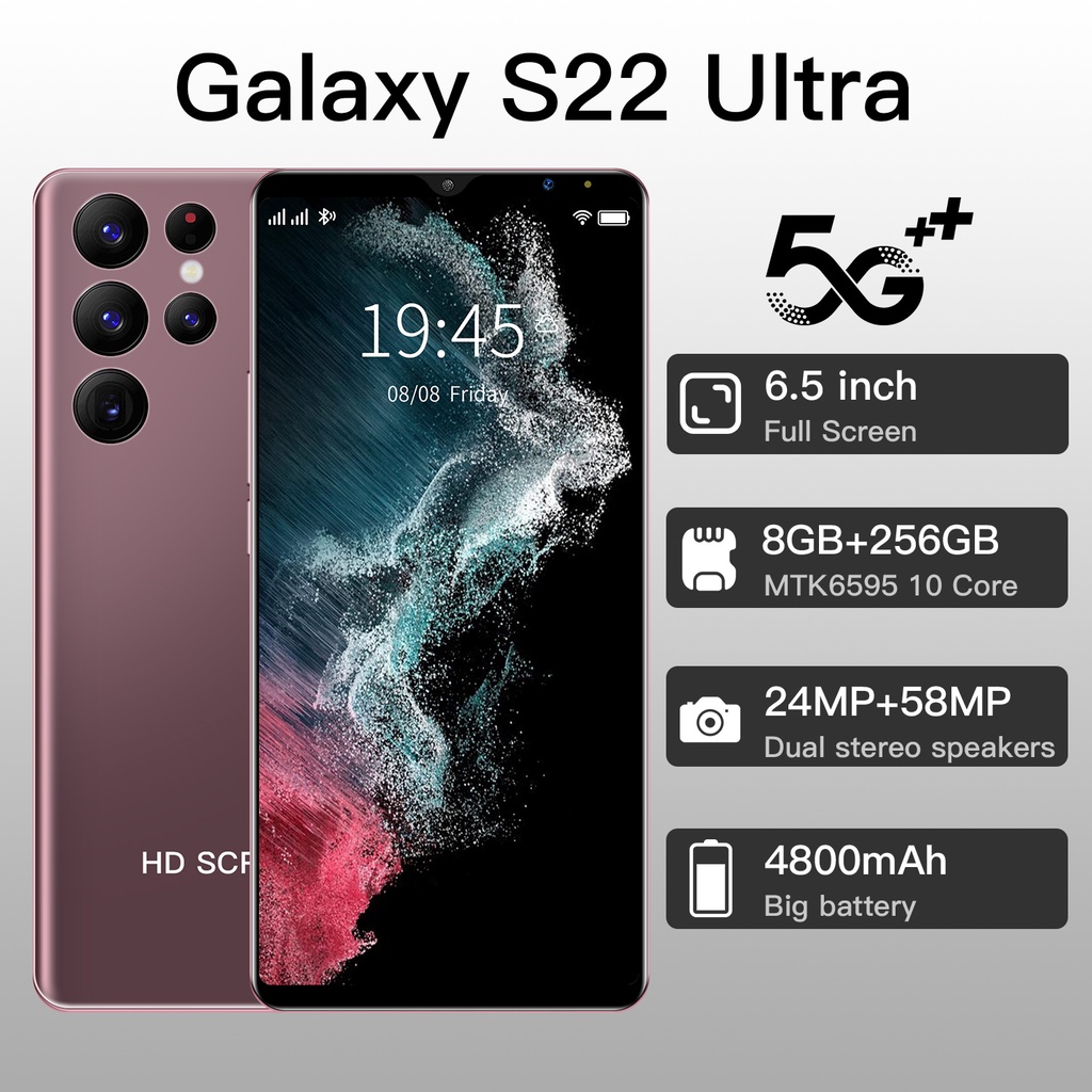 [Versão Global] Galaxy S22 Ultra-Screen Smartphone 6,5 Polegadas Cheio ...