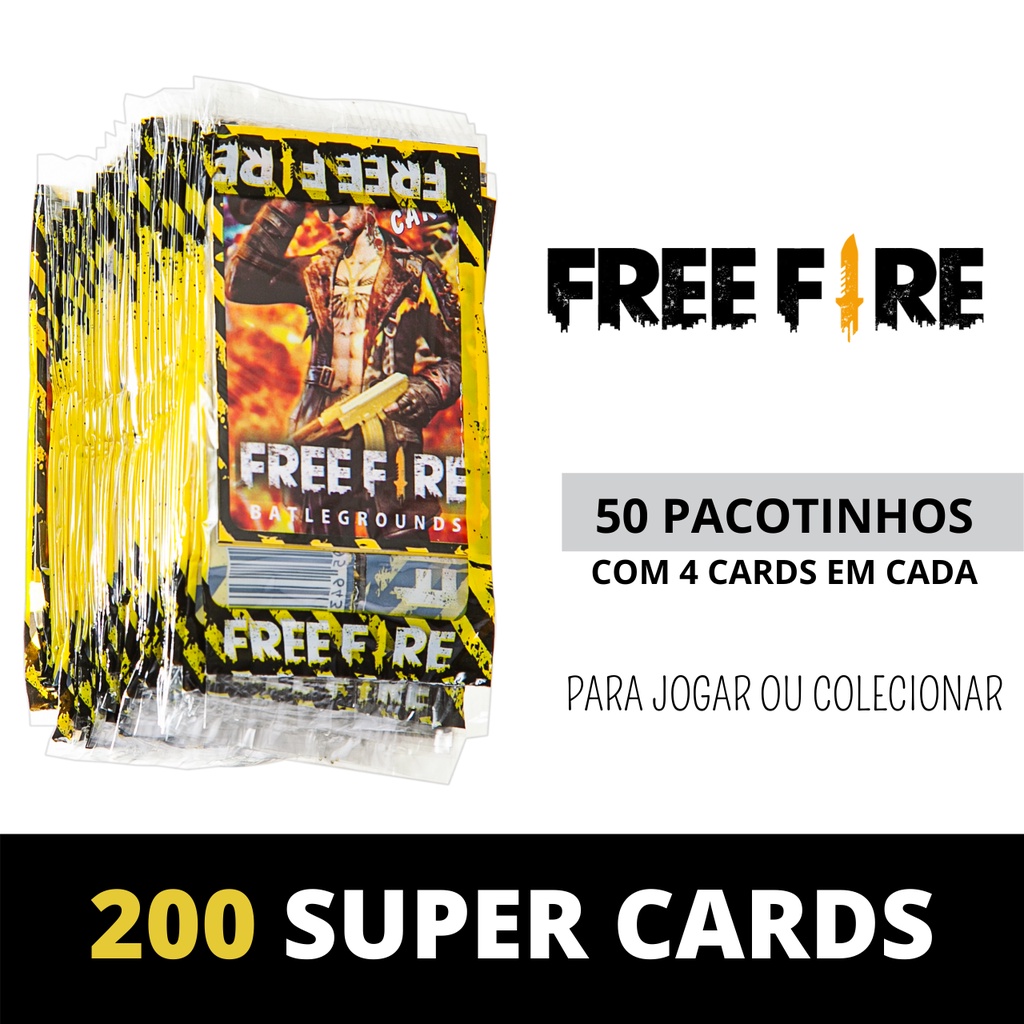 200 Cards FREE FIRE = 50 Pacotinhos = Card Game/Cartinha/Revenda ...