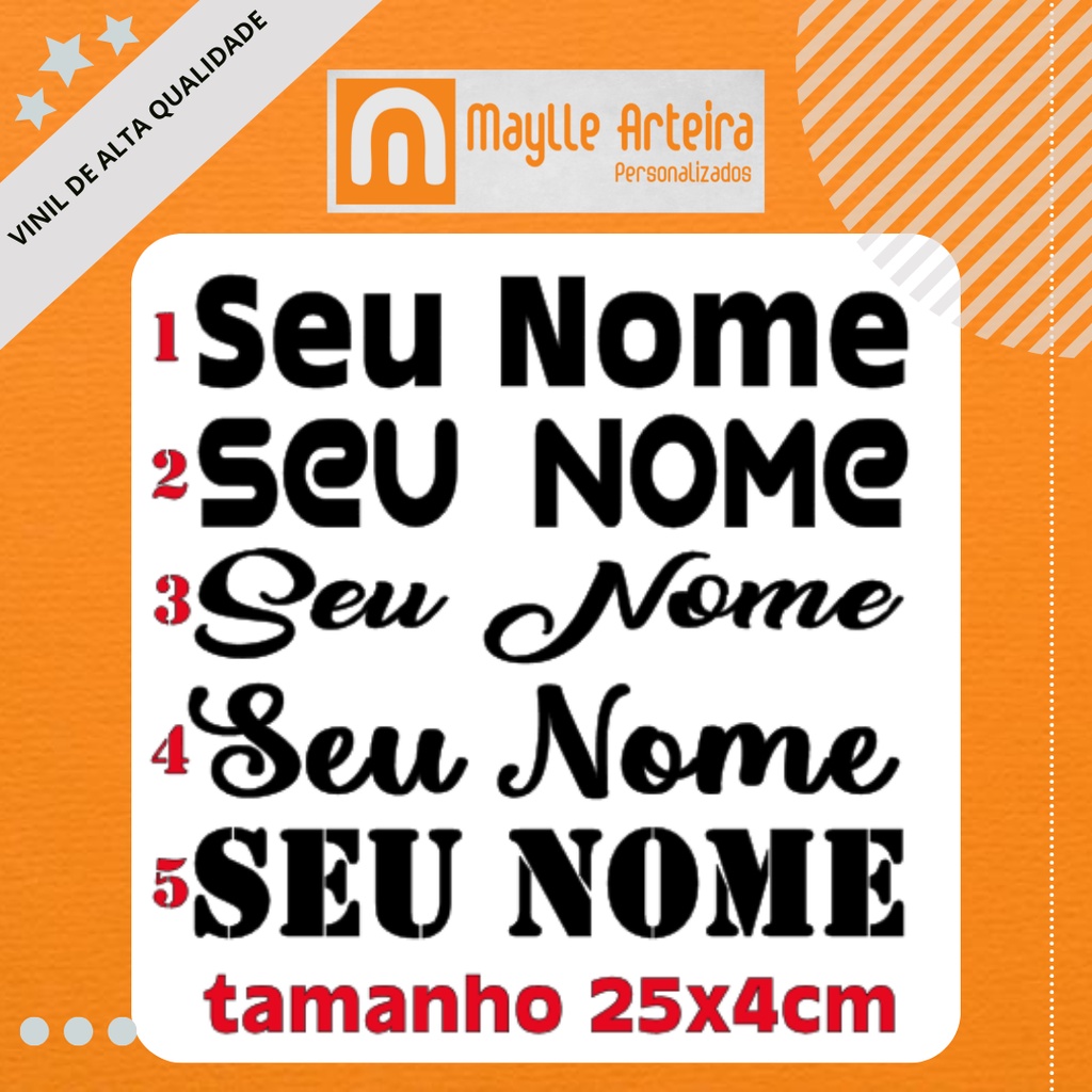 Adesivo Seu Nome /Nomes / Personalizado / Balão Bubble / Carro /Moto ...