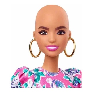 Boneca Barbie Fashionista Careca Com Vestido Rosa 150 Mattel | Shopee ...