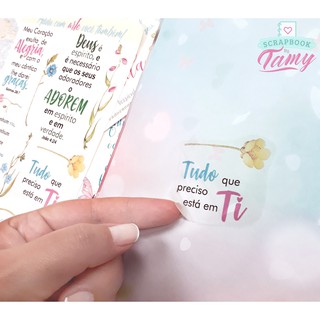 Cartela de Adesivos Com Versículos Da Bíblia Devocional Com Ilustrações ...