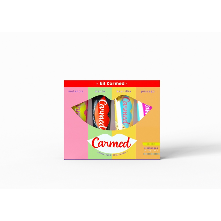 Kit Hidratante Labial Carmed com 4 Sabores Sortidos com 10g | Shopee Brasil