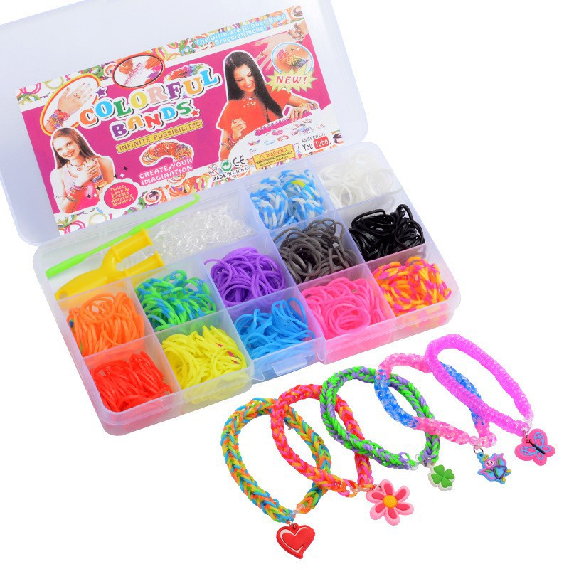 Rainbow Rubber Bands Refill Kit 600pcs Loom Bands with Accessories ...