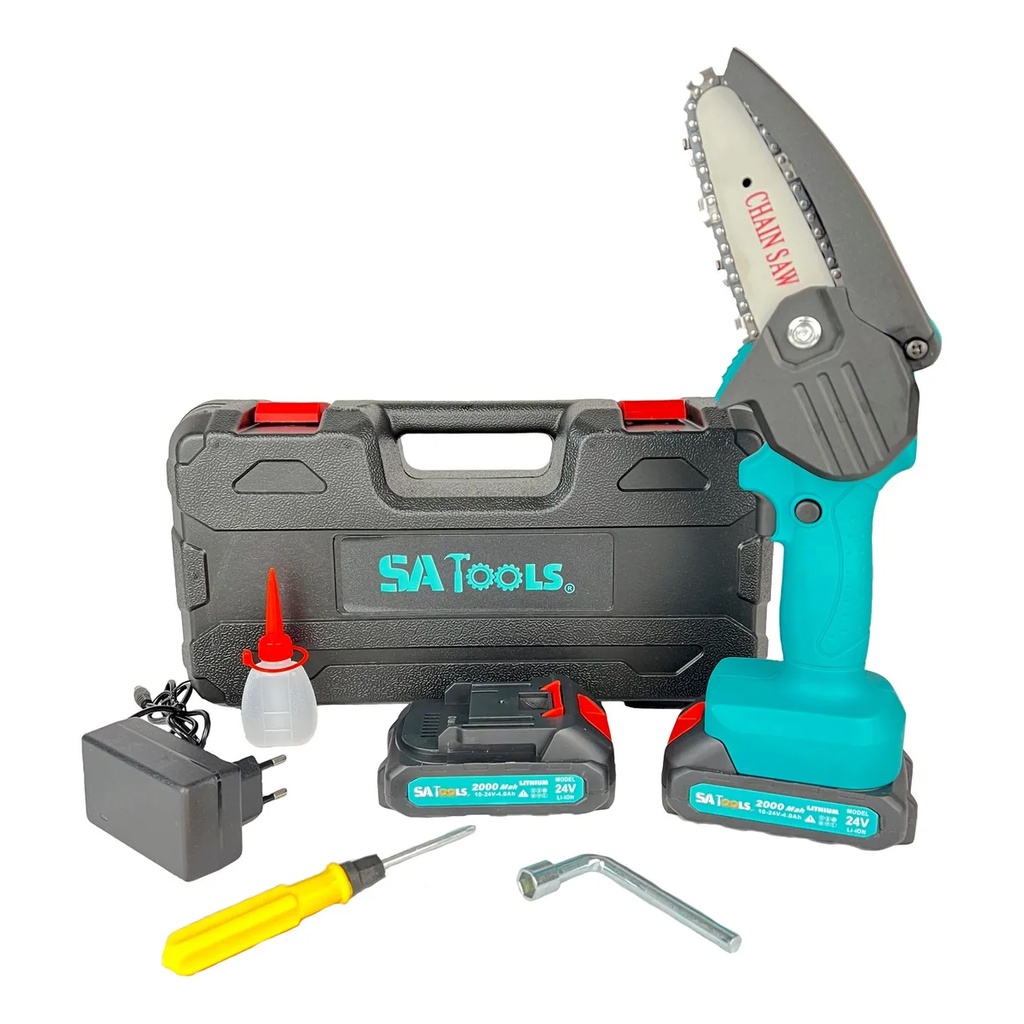 Mini Motosserra Elétrica A Bateria 24v Litio Bivolt SA tools | Shopee ...