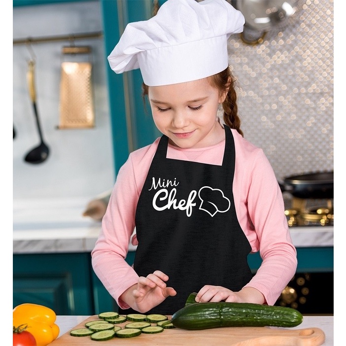 Avental Infantil Mini Chef - Preto - Vida Pratika | Shopee Brasil