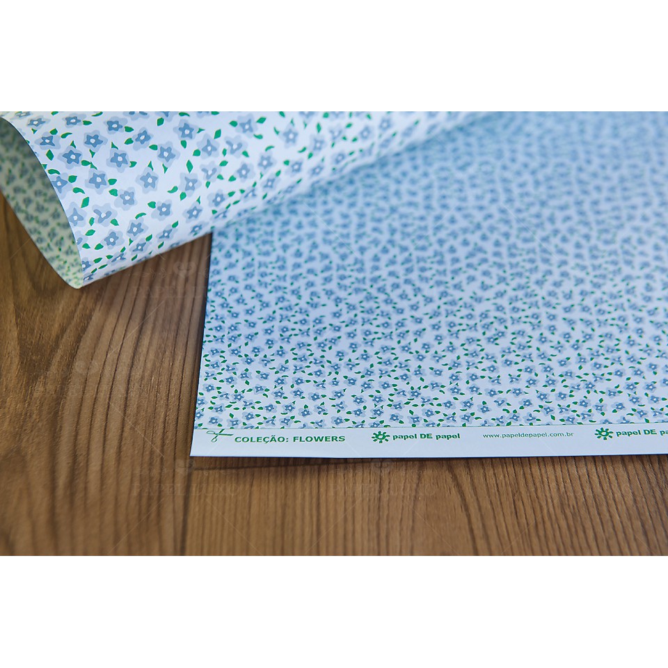 Papel para Scrapbook Flowers Azul | Shopee Brasil