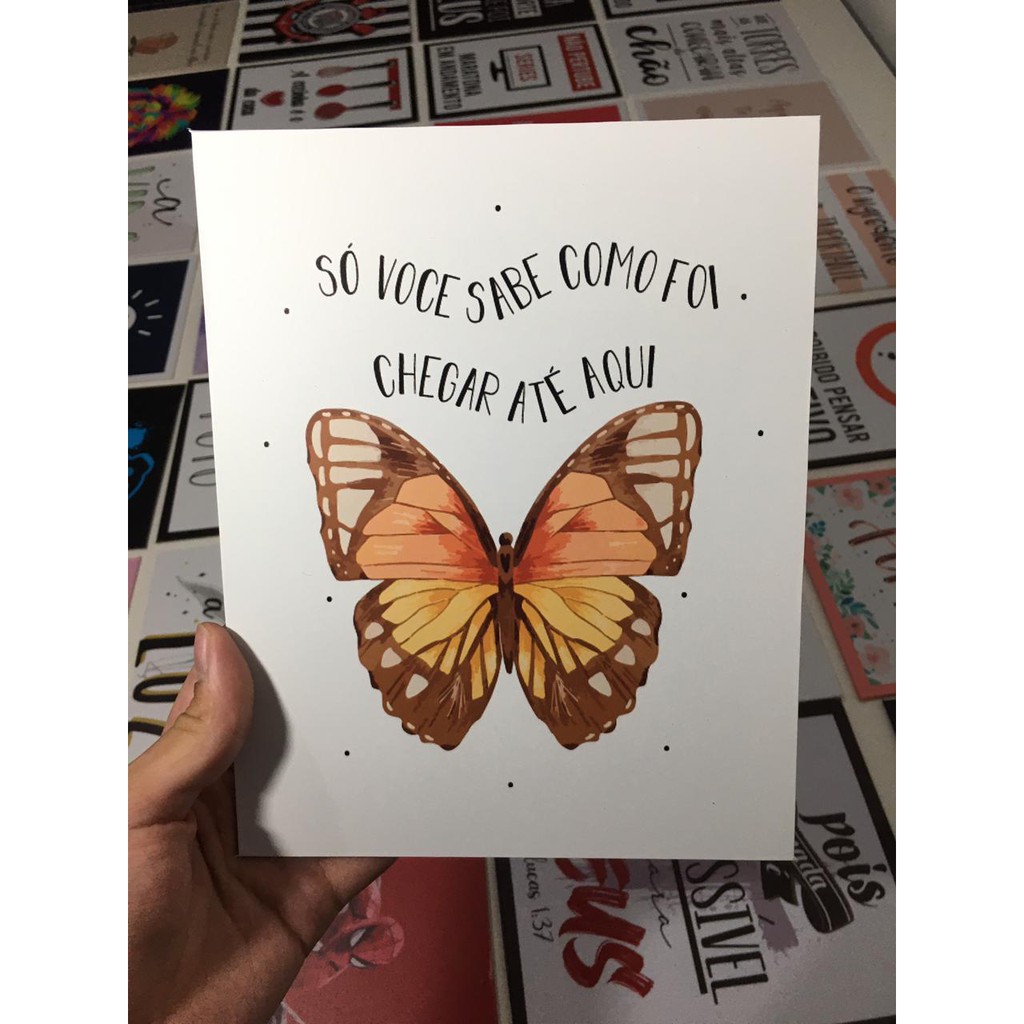 Placas decorativas Frase/Borboleta/Quarto | Shopee Brasil