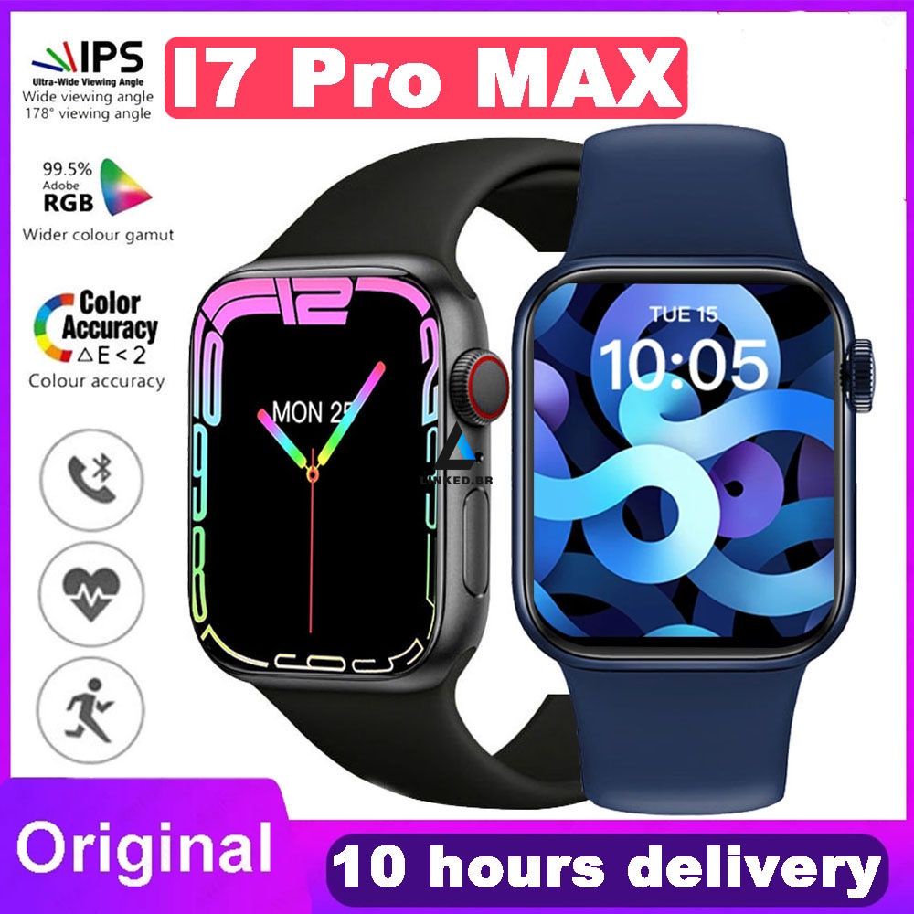 IWO 14 Serie 7 i7 Pro Max Smartwatch Bluetooth Chamada IP67 Freqüência ...