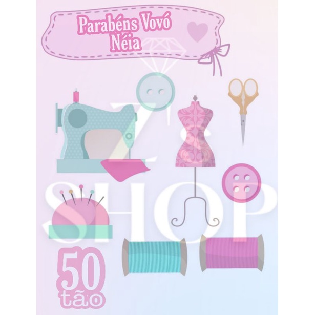 Topper Personalizado para Bolo Costureira | Shopee Brasil