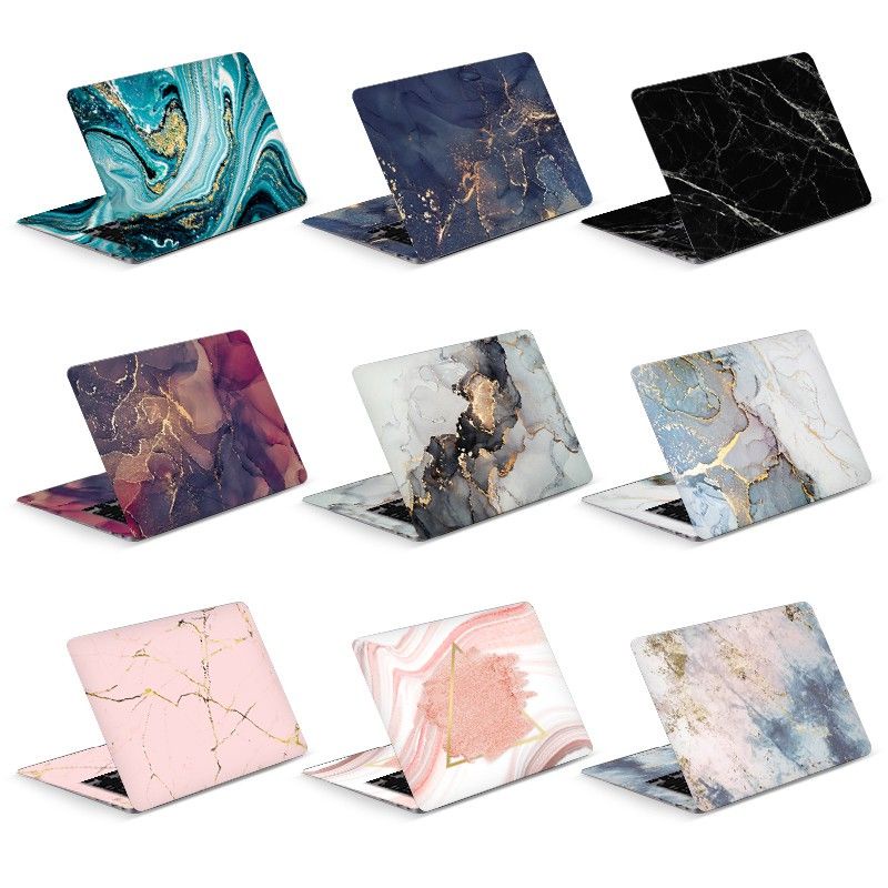 Capa de vinil para laptop de mármore de dois lados para capa de laptop ...