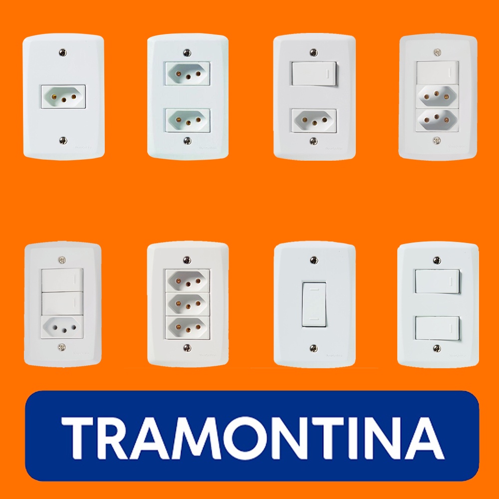 Kit Tomadas e Interruptores 10a 20a Tramontina Linha Lux Diversos ...