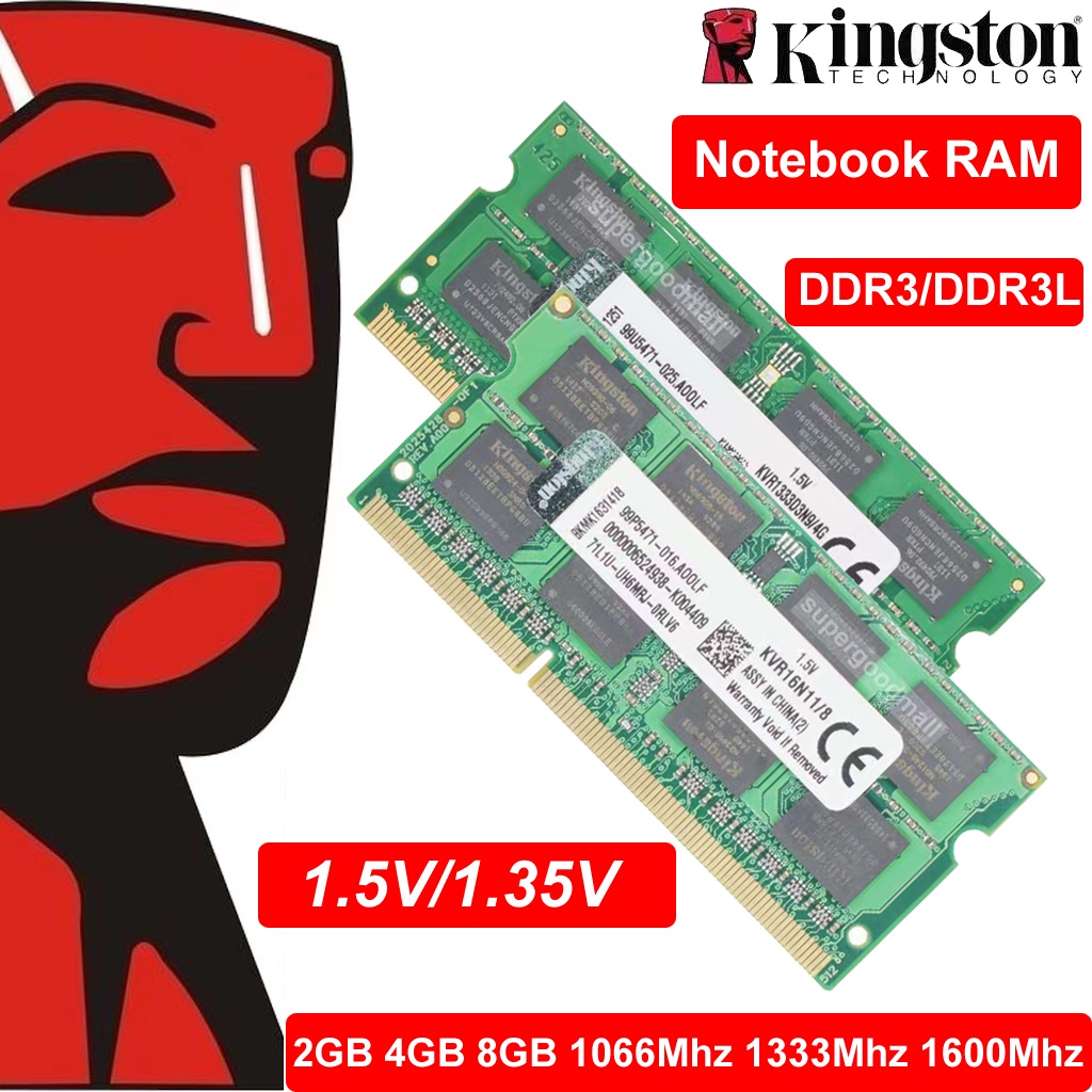 Kingston 2GB 4GB 8GB PC3 8500S 10600S 12800S DDR3 1066Mhz 1333Mhz 1600Mhz 204Pin SODIMM Laptop ...