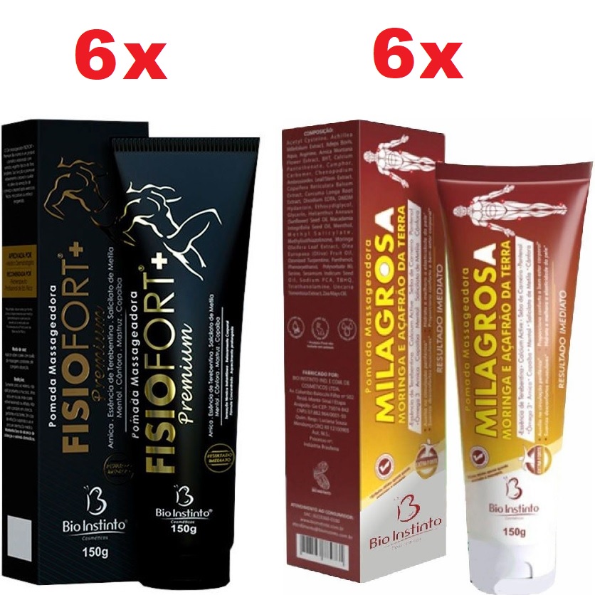 Kit 6 Pomada FisioFort Premium 150g + 6 Pomada Milagrosa | Shopee Brasil Kit 6 Pomada FisioFort Premium 150g + 6 Pomada Milagrosa | Shopee Brasil