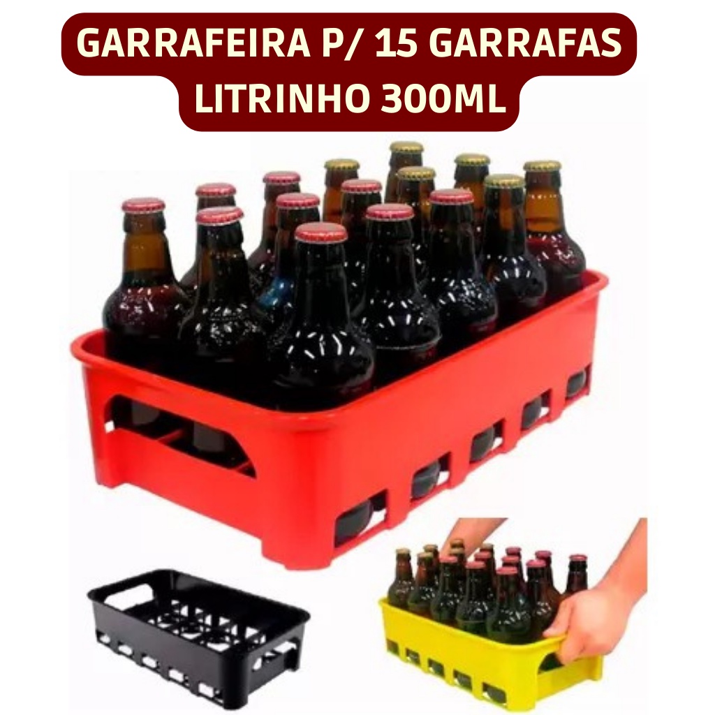 Garrafeira Engradado CAIXA Cesto P 15 Garrafas De Cerveja 300ml Porta ...