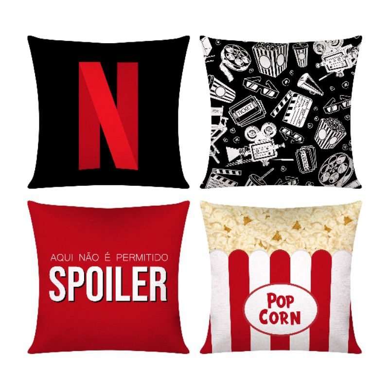 kit:04 capas de almofadas netflix personalizada. | Shopee Brasil