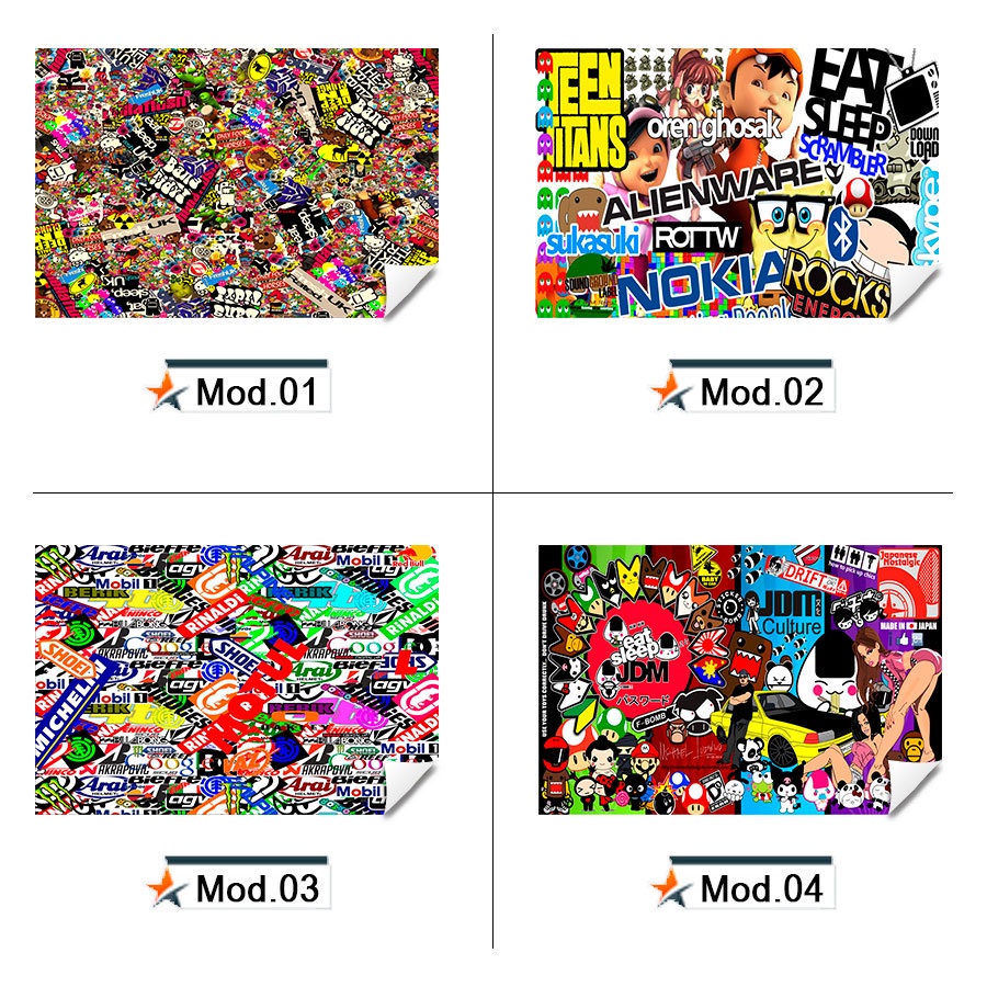 Adesivo Tuning Sticker Bomber - 30 x 20 cm | Shopee Brasil