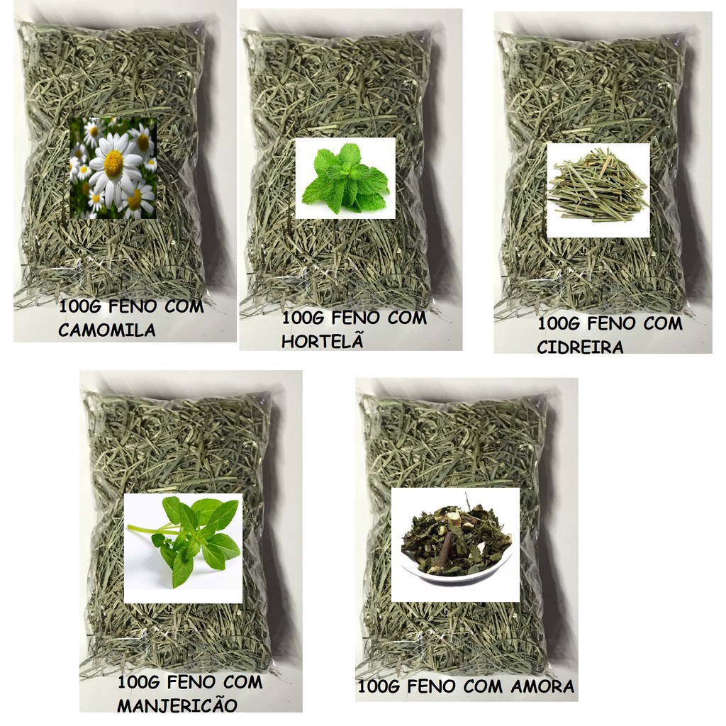 Kit feno saborizado 05 unid 100g cada NUTRIPANSPETS | Shopee Brasil