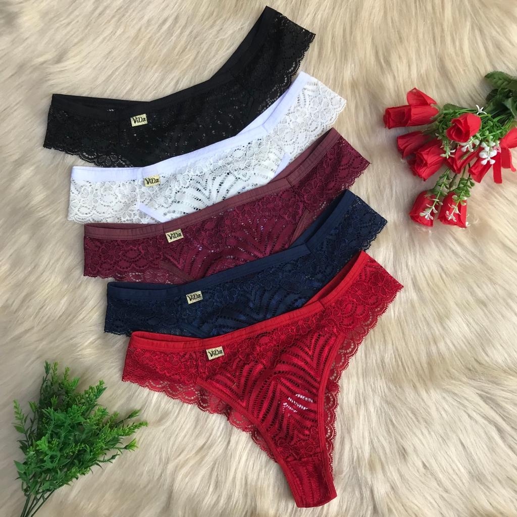 Lingeries sexys kit 5 Calcinhas plus size ViDa lingerie tanga fio sexy ...
