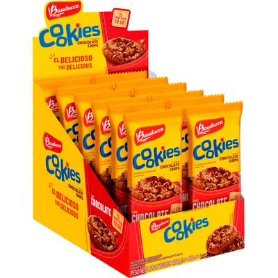Bisc Cookies Bauducco 60g C/12 Unid - sabor Chocolates | Shopee Brasil