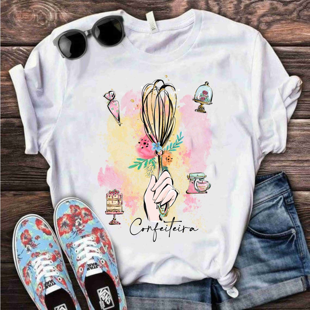 T-shirt Confeiteira | Shopee Brasil