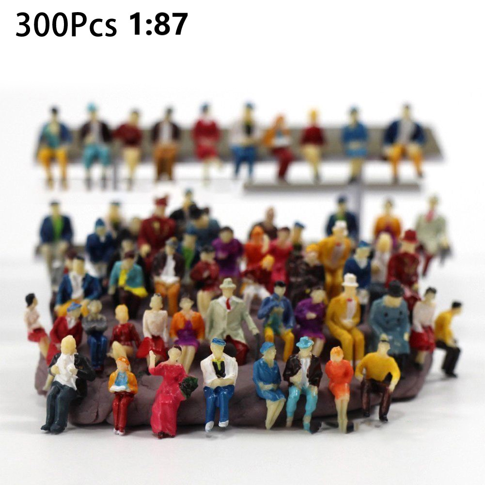 300 Pcs Railway Trem Layout 1 : 87 Escala HO Pintado Modelo Figuras ...