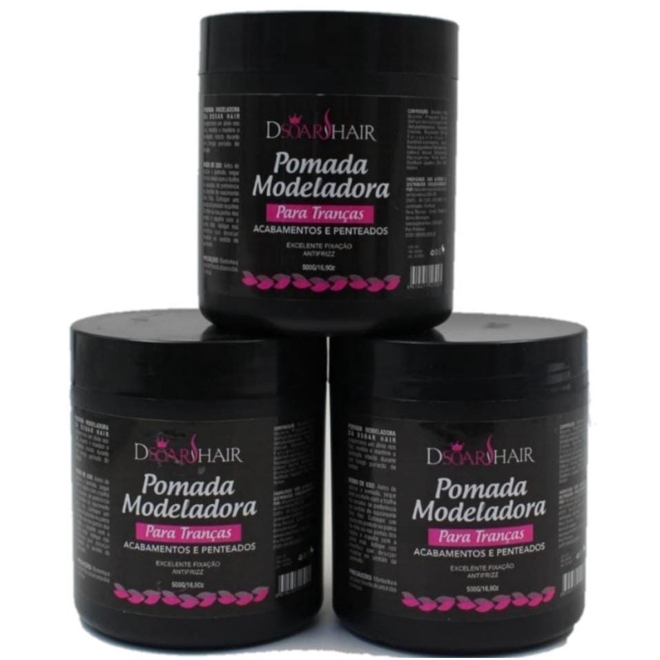 Kit de 3 Pomada Modeladora DsoarHair 500g Para Acabamentos e Penteados ...