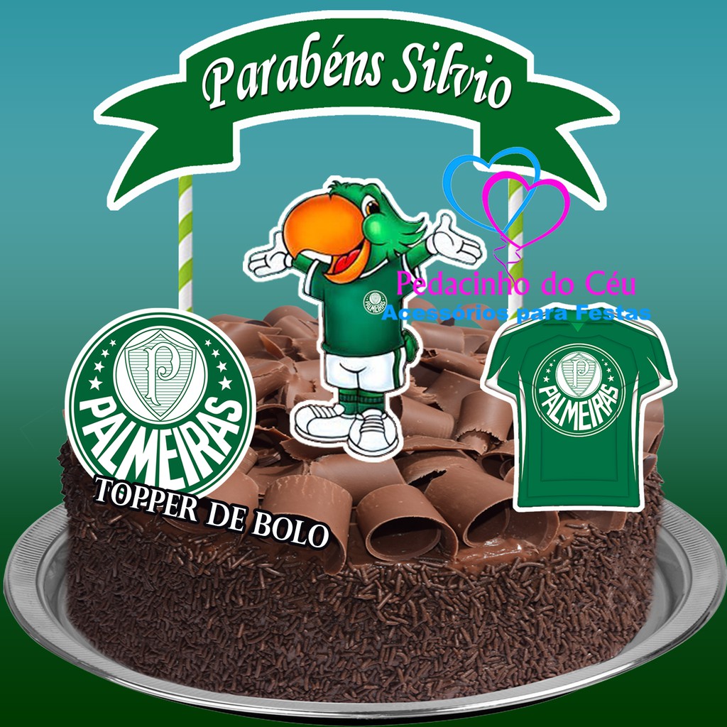 Topo Topper De Bolo Personalizado Palmeiras | Shopee Brasil